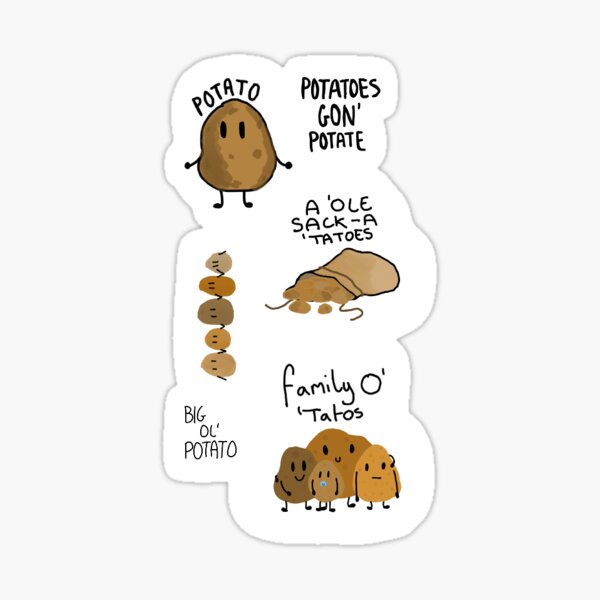 "POTATO STICKER PACK" Sticker by JellySupremacy | Redbubble