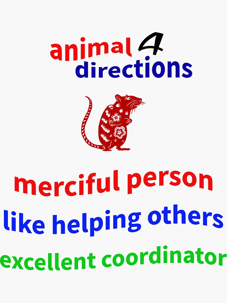 "Rat - Animal 4 directions" Sticker by bangdanmall | Redbubble