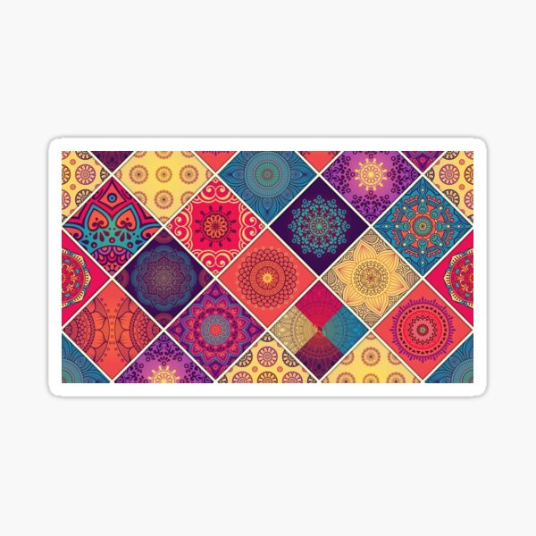 "Mandala Geometric Colored Pattern" Sticker for Sale by Neelesh16 ...