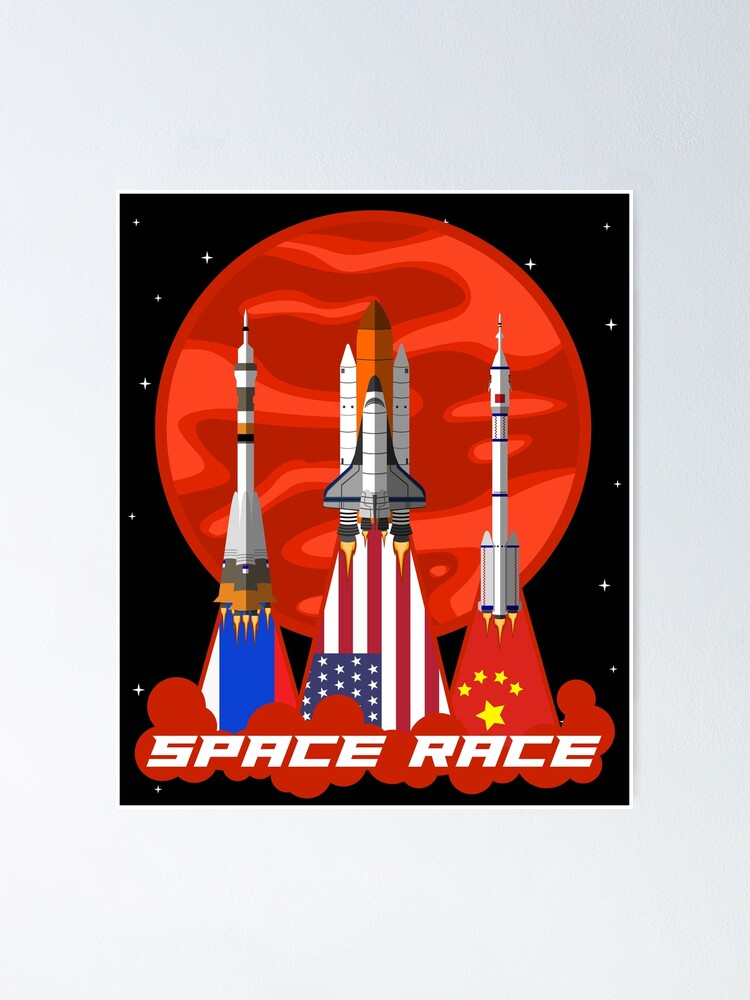 "Space Race Mars Red Planet Rockets USA Russia China Spaceship ...