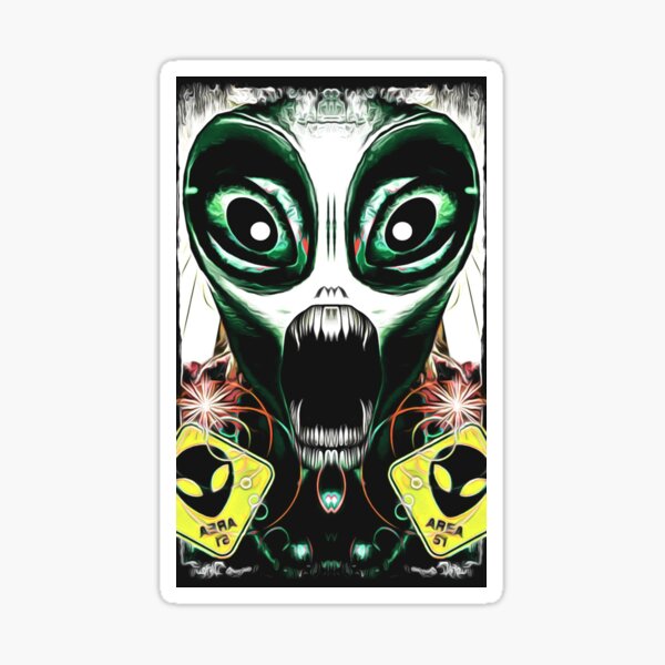 "Baz the alien" Sticker by MUTANTMILITIA | Redbubble