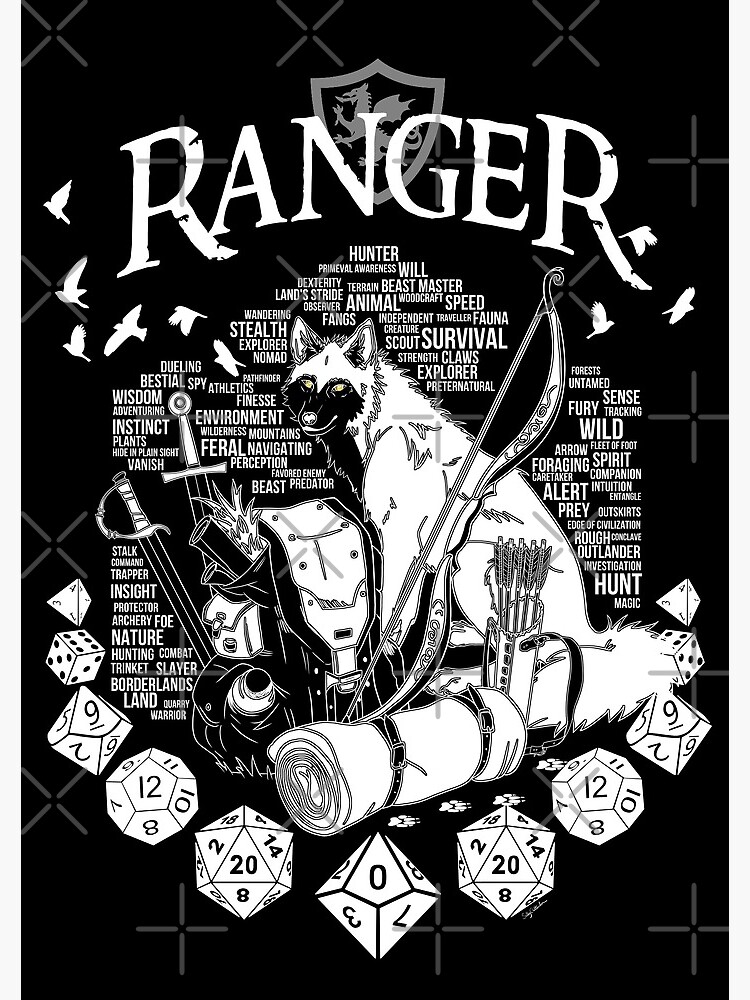 "RPG Class Series: Ranger - White Version" Spiral Notebook for Sale by ...