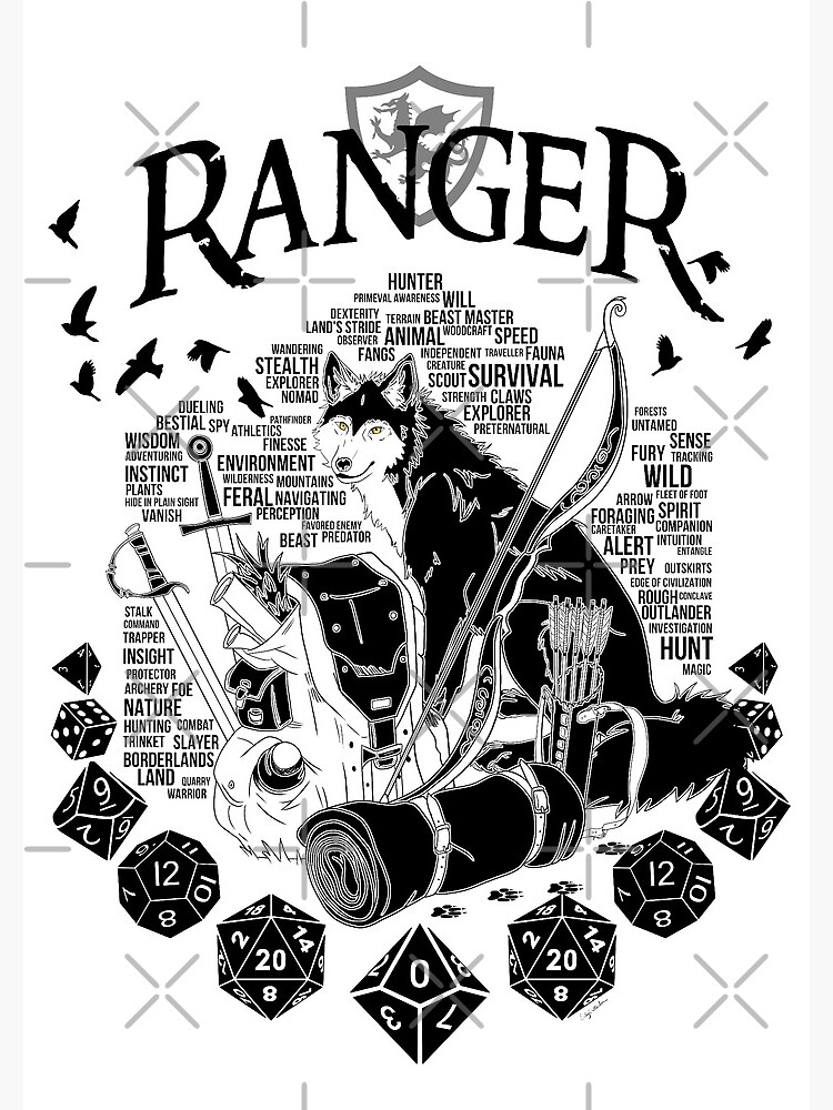 "RPG Class Series: Ranger - Schwarze Version" Spiralblock von Milmino ...