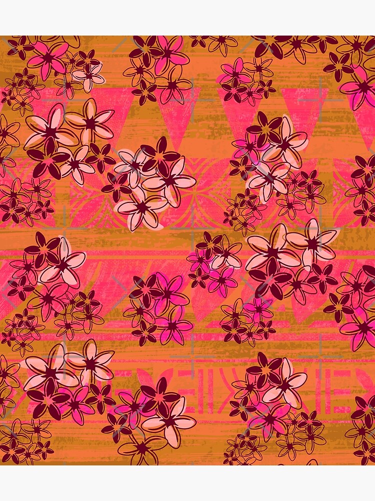 "Vintage Hawaiian - Polynesian Tiare Pattern" Poster for Sale by ...