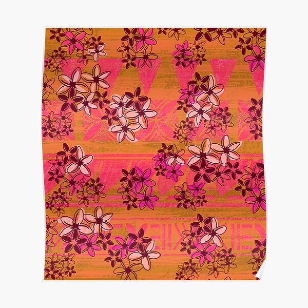 "Vintage Hawaiian - Polynesian Tiare Pattern" Poster for Sale by ...