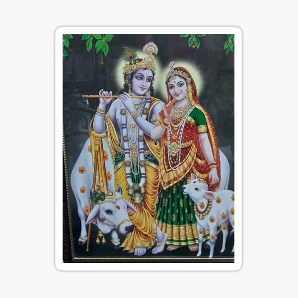"Shree Radha Krishna Portrait" Sticker by rado369 | Redbubble