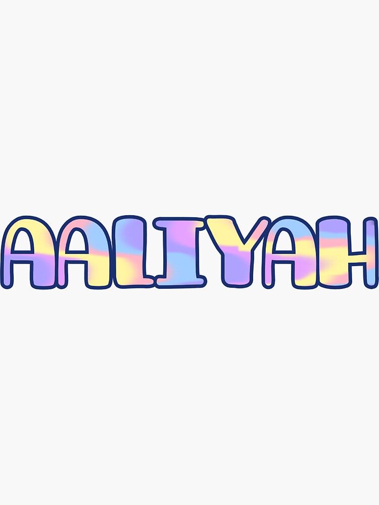 "aaliyah name design" Sticker for Sale by sunny-day-art | Redbubble
