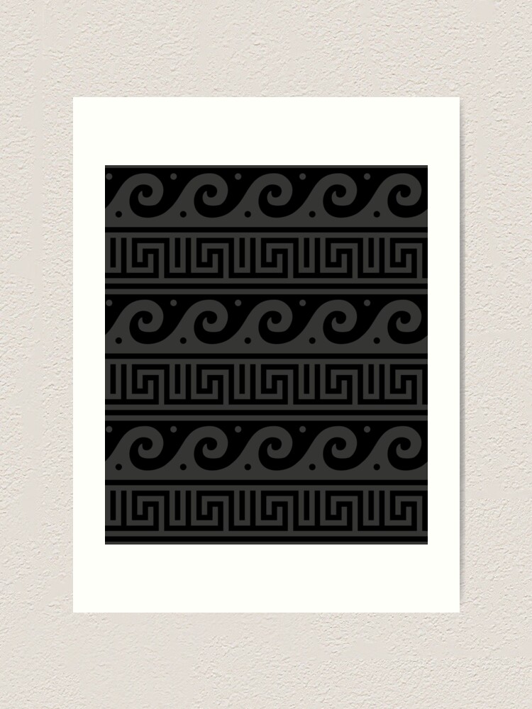 "Greek Key with Waves Dark" Art Print by Pattern-Queen | Redbubble