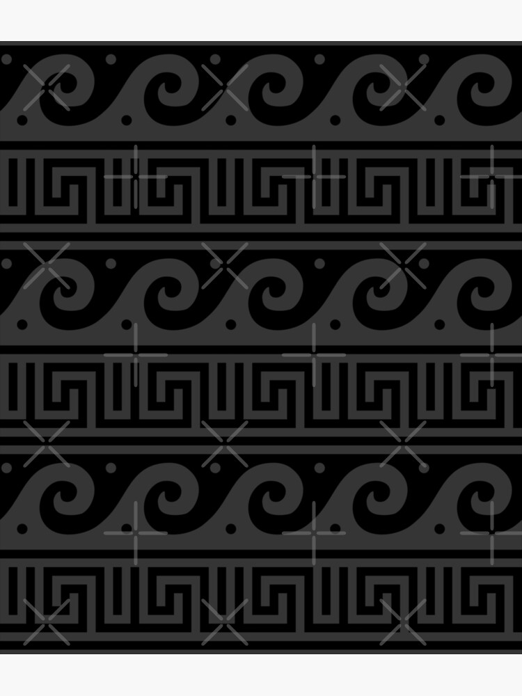 "Greek Key with Waves Dark" Art Print by Pattern-Queen | Redbubble