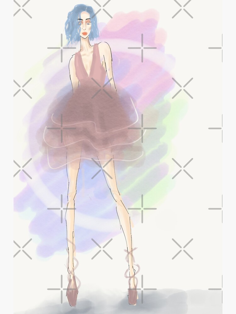 "Cute Runway Model Artwork" Sticker by mwildchan | Redbubble