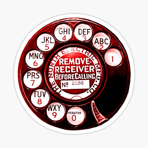 "Red Rotary Phone Dial" Sticker by EclecticTropes | Redbubble