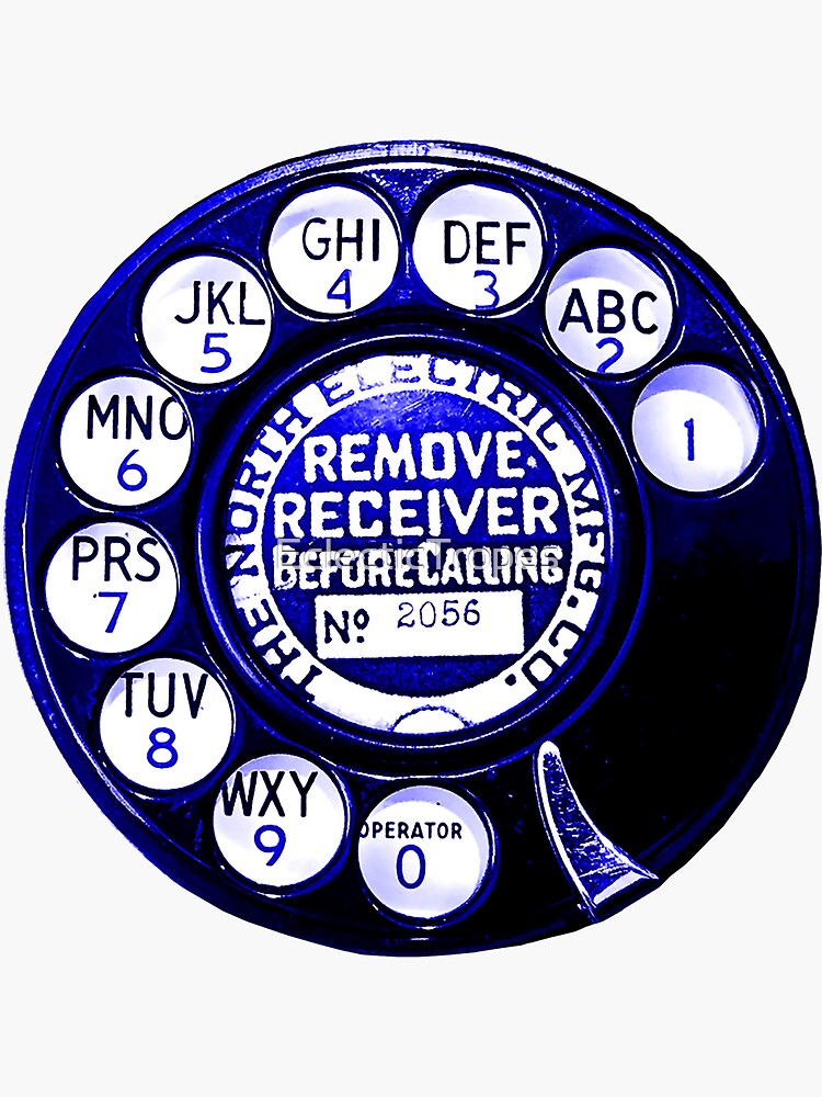 "Blue Rotary Phone Dial" Sticker for Sale by EclecticTropes | Redbubble