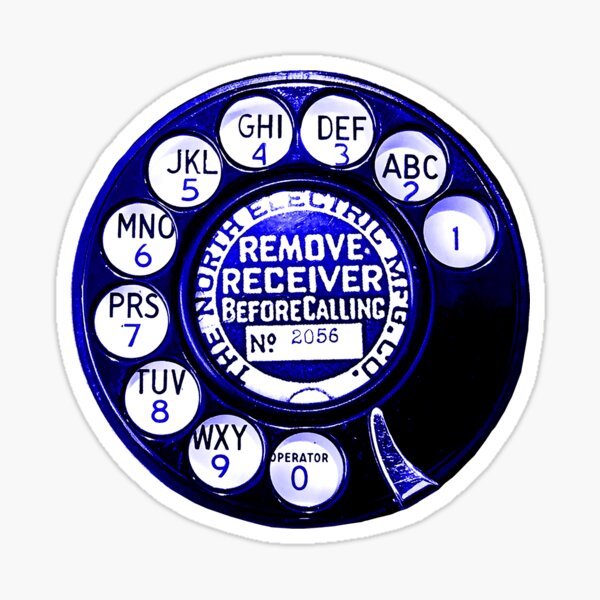 "Blue Rotary Phone Dial" Sticker for Sale by EclecticTropes | Redbubble
