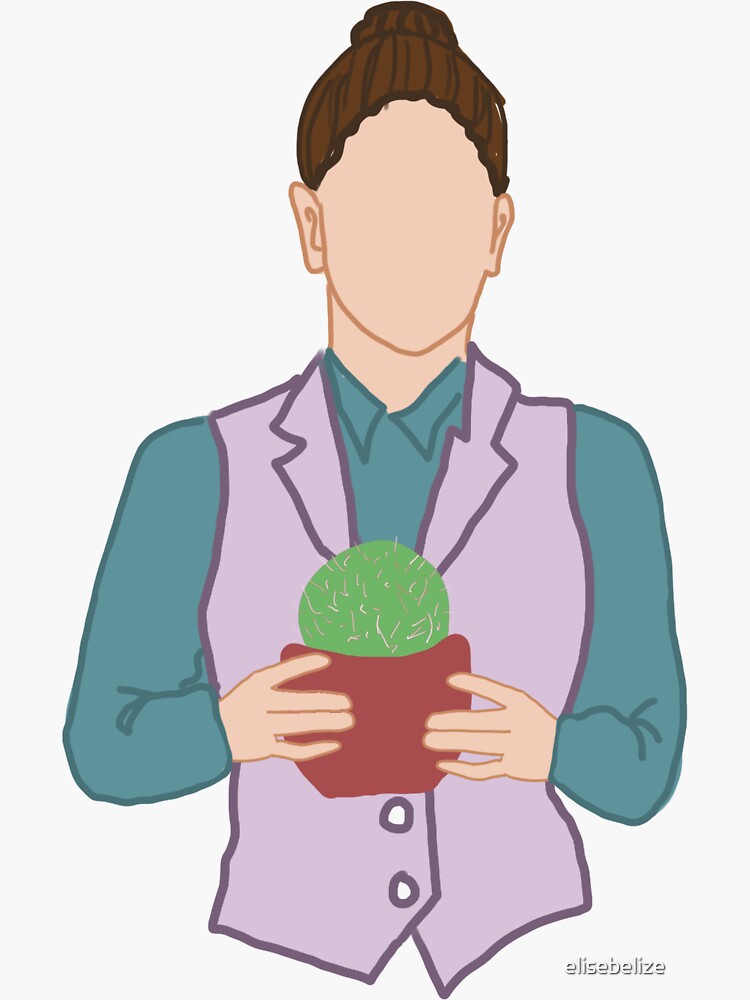 "Here You Go! (Janet with a cactus)" Sticker by elisebelize | Redbubble