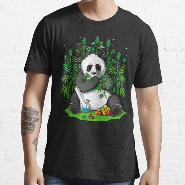 "Panda Hippie Stoner" T-shirt for Sale by underheaven | Redbubble ...
