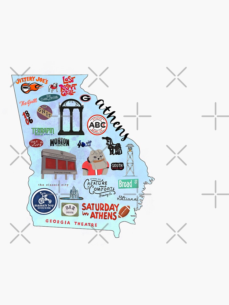 "Athens, Georgia " Sticker for Sale by maddiesiegel | Redbubble