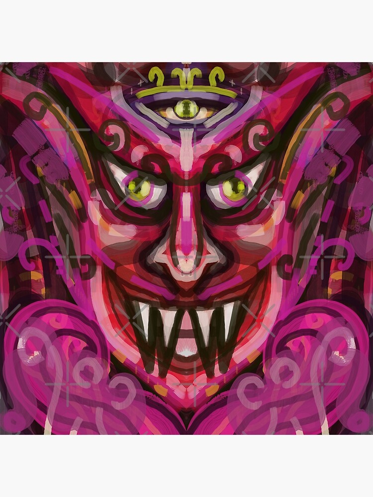 "Red evil with weird smiling " Poster by jotcar | Redbubble