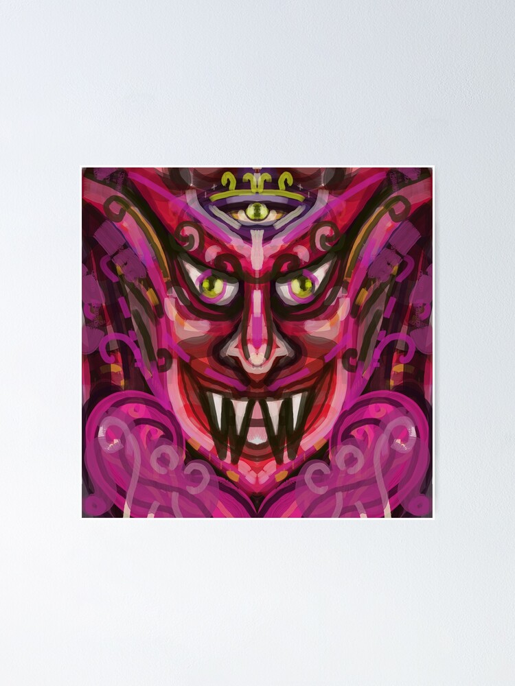 "Red evil with weird smiling " Poster by jotcar | Redbubble