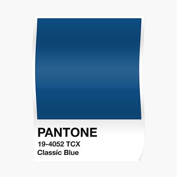 "Pantone Classic Blue 19-4052 TCX" Poster for Sale by Bumblebeeville ...