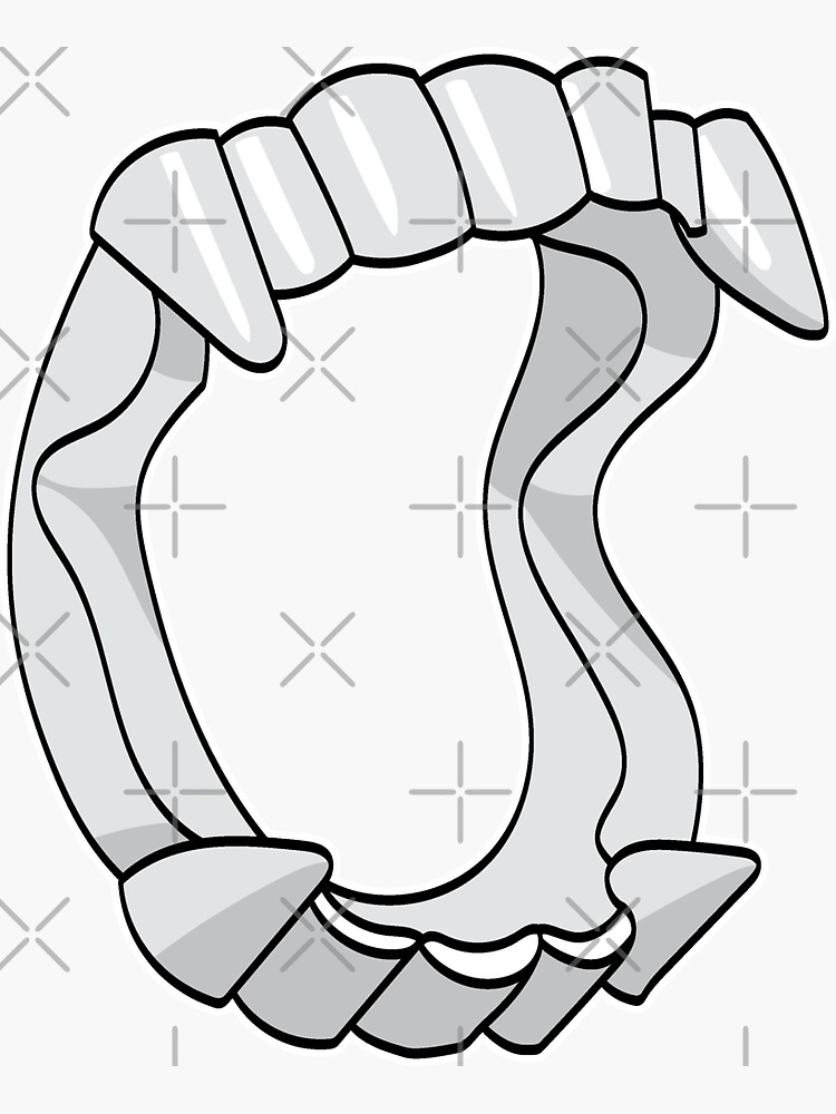"Plastic Vampire Teeth. Classic Plastic Fangs" Sticker for Sale by ...