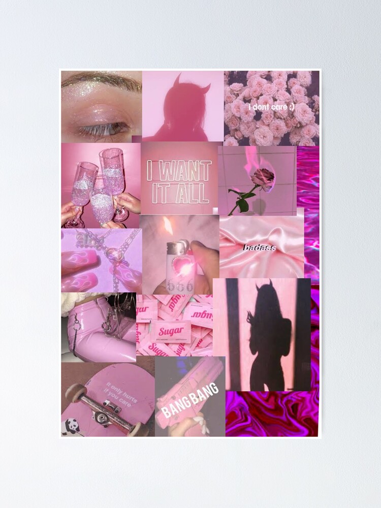 "Aesthetic Pink Collage" Poster by BlackOpalDesign | Redbubble