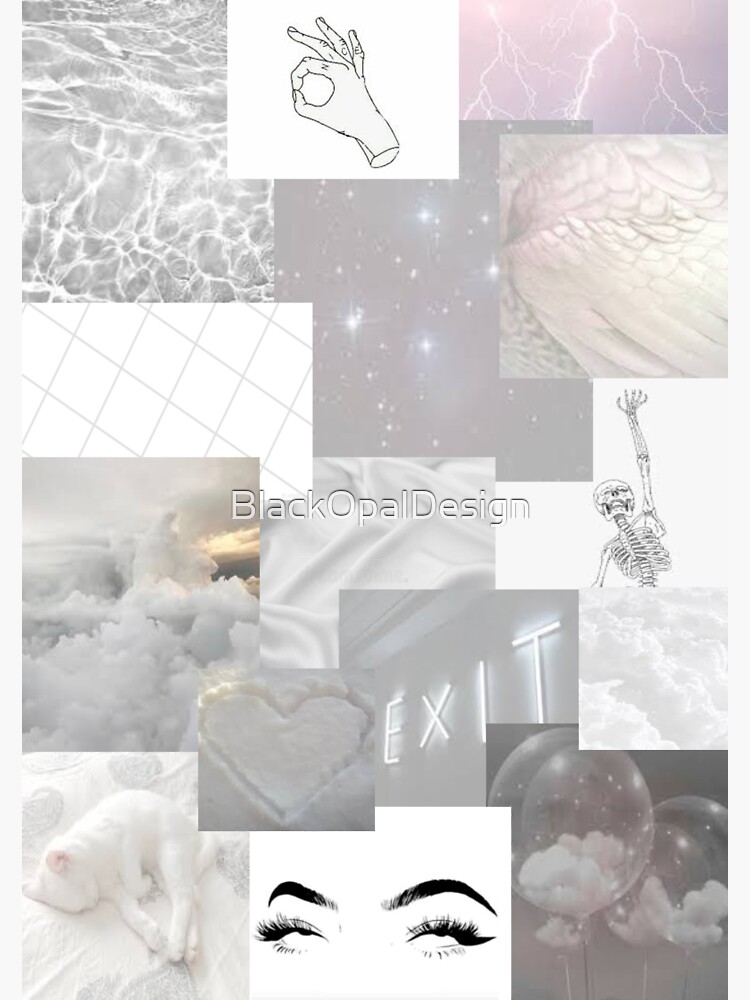 "Aesthetic White Collage" Sticker by BlackOpalDesign | Redbubble