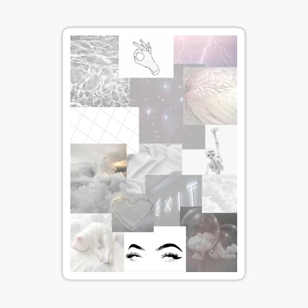 "Aesthetic White Collage" Sticker by BlackOpalDesign | Redbubble