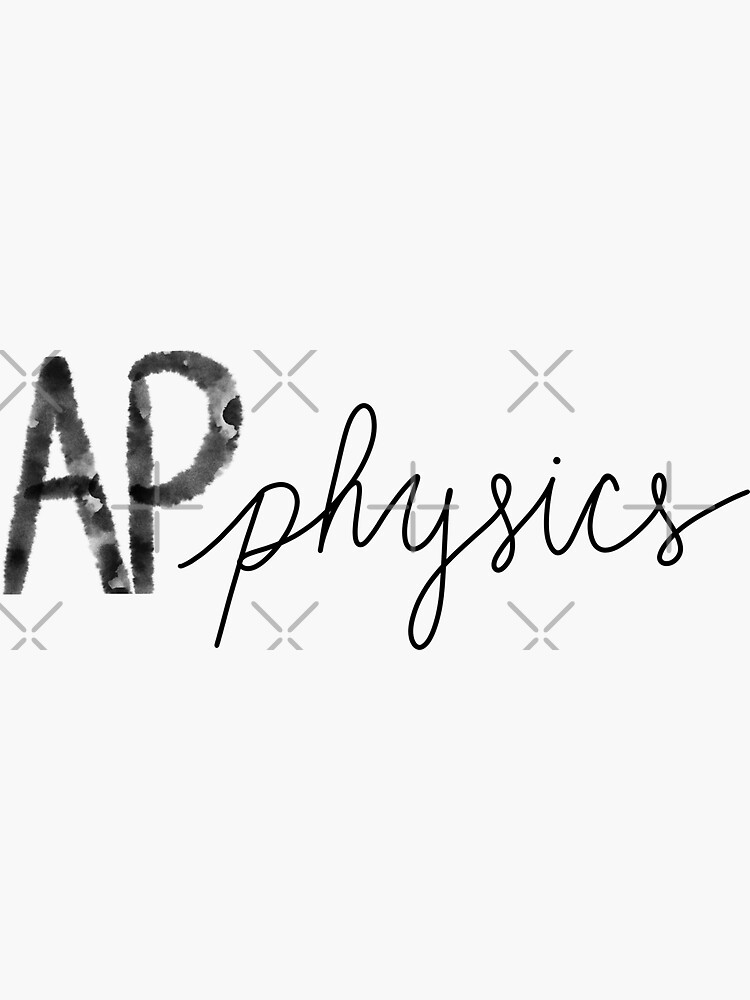 "AP Physics Class Cursive and Watercolor Print Label" Sticker for Sale ...