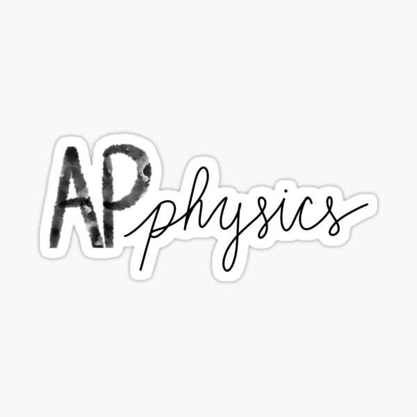 "AP Physics Class Cursive and Watercolor Print Label" Sticker for Sale ...