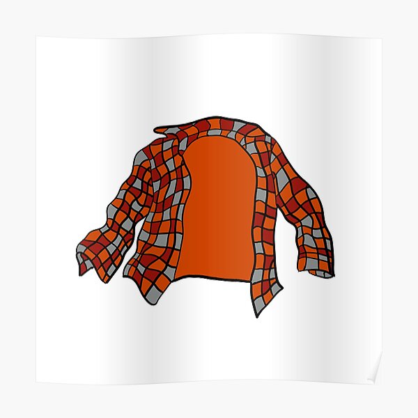 "Red Plaid Flannel Shirt Digital Drawing" Poster for Sale by kenna18r ...