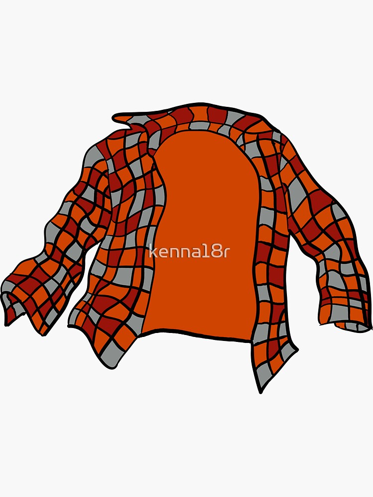 "Red Plaid Flannel Shirt Digital Drawing" Sticker by kenna18r | Redbubble