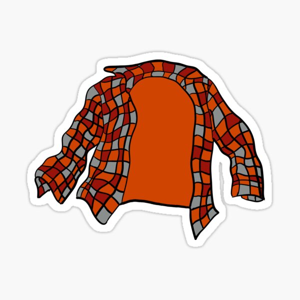 "Red Plaid Flannel Shirt Digital Drawing" Sticker by kenna18r | Redbubble