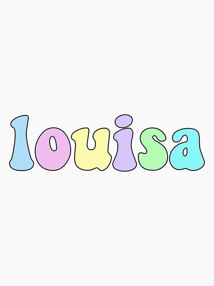 "Louisa pastel name sticker " Sticker by AvaJackman | Redbubble