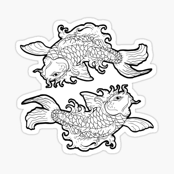 " carp ink art" Sticker for Sale by ilustra-ink | Redbubble