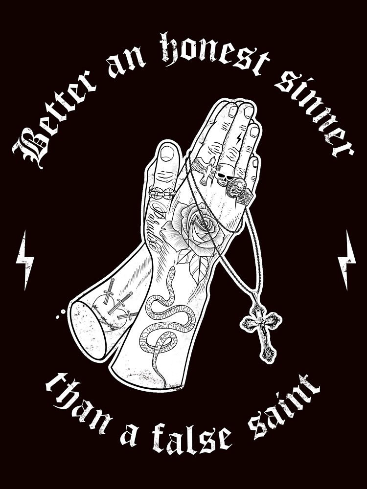 "Better an Honest Sinner" Sticker for Sale by BadTypeCo | Redbubble