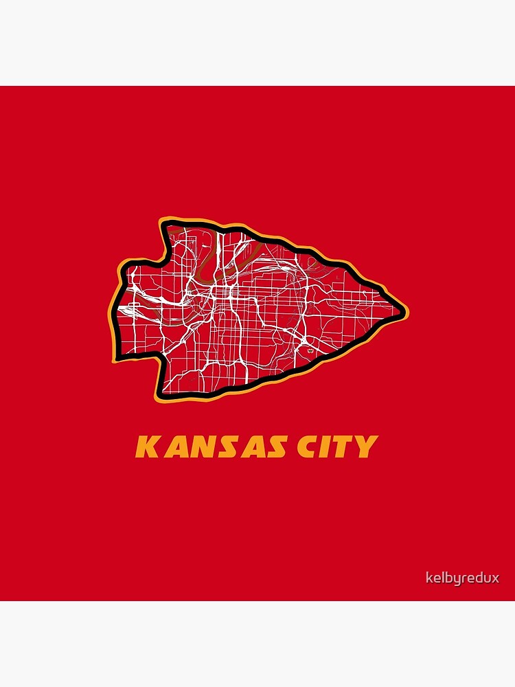 "Kansas City Arrowhead Map in Chiefs Colors" Pin for Sale by kelbyredux ...