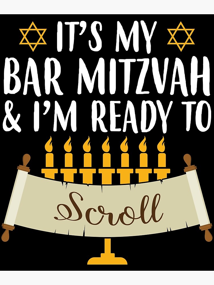 "Funny Jewish Ready To Scroll Bar Mitzvah graphic" Poster by ...