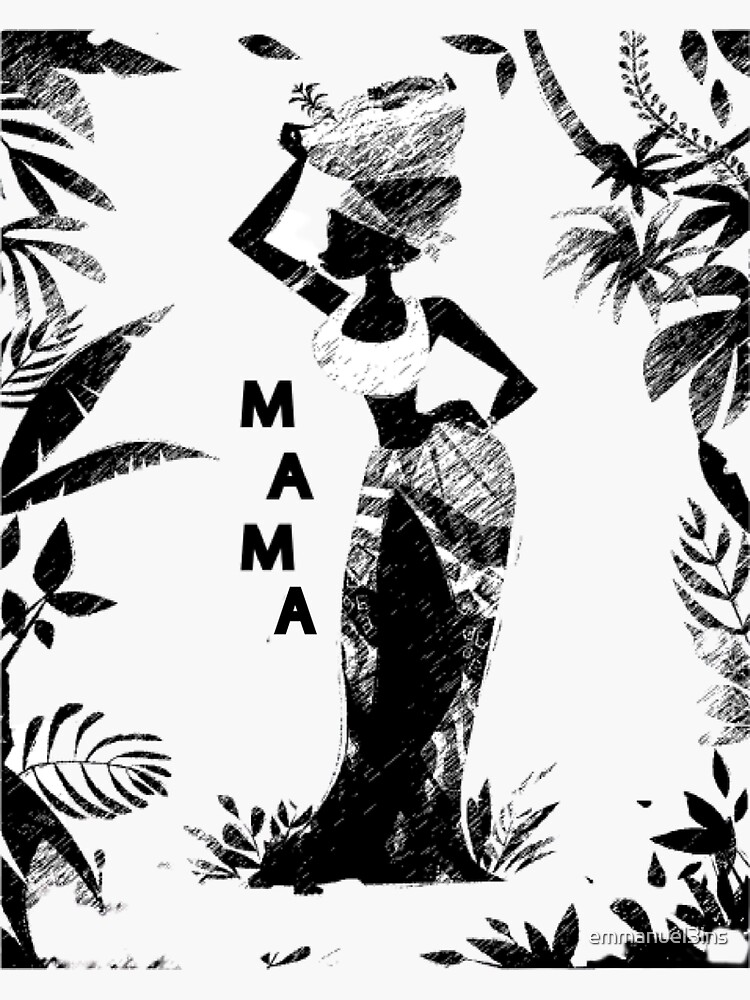 "MAMA African woman patterns" Sticker for Sale by emmanuel3ins | Redbubble