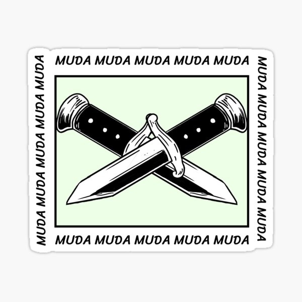 "Muda muda and knife!" Sticker for Sale by Portraitit | Redbubble