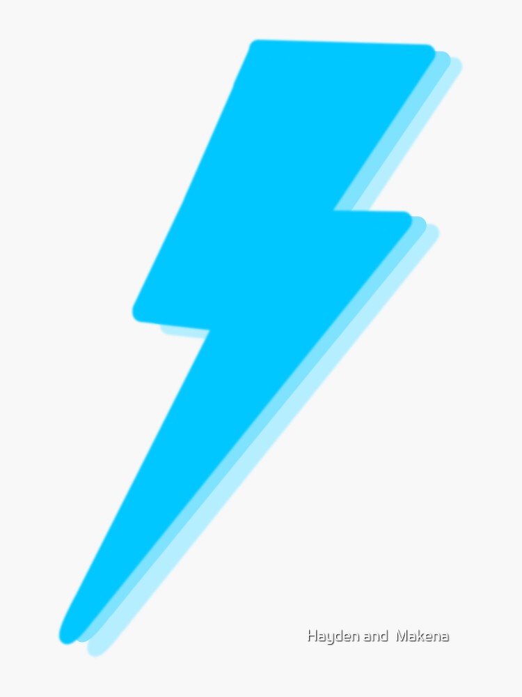 "blue lightning bolt" Sticker by mak-hay | Redbubble
