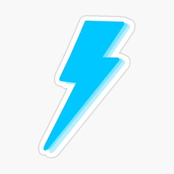 "blue lightning bolt" Sticker by mak-hay | Redbubble