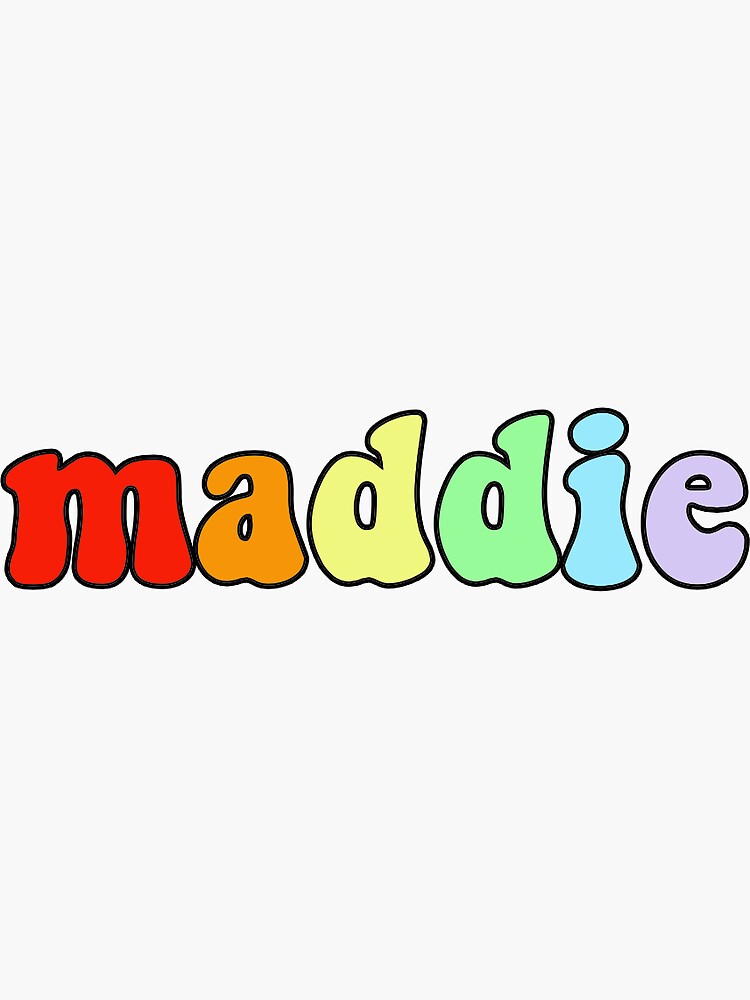 "Maddie name sticker " Sticker for Sale by AvaJackman | Redbubble