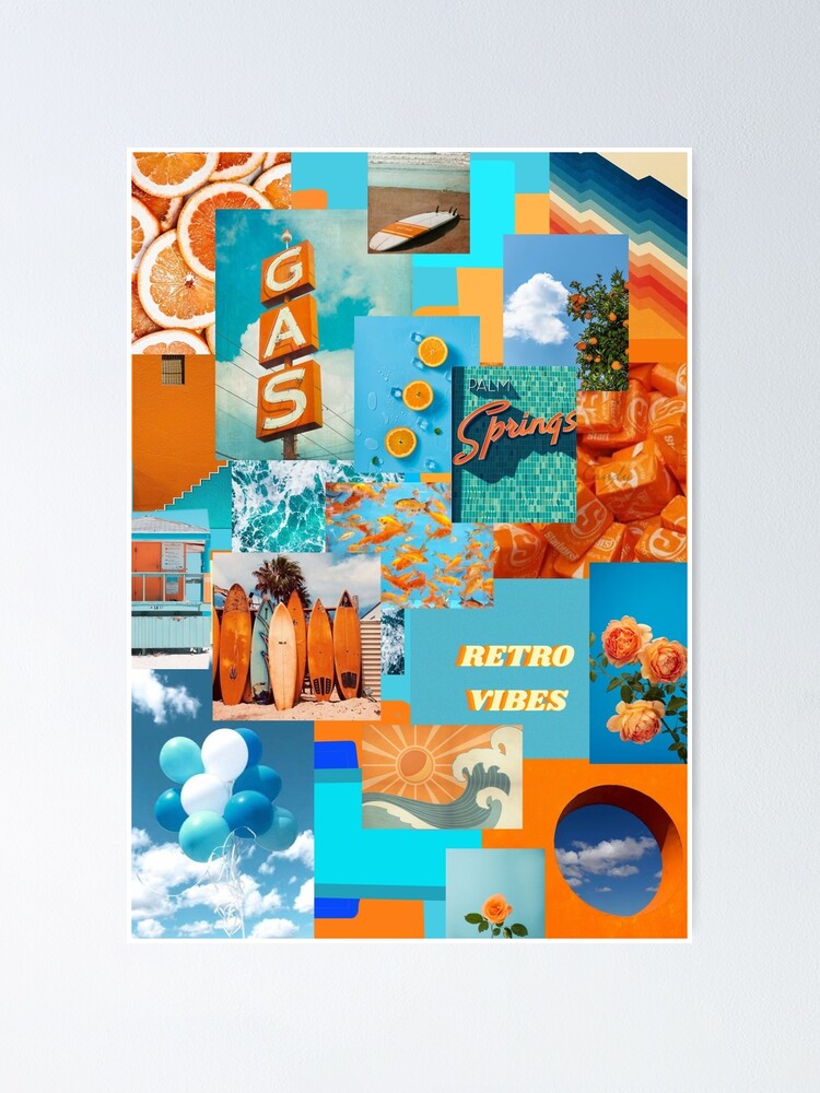 "Blue & orange collage" Poster by mafesodre | Redbubble