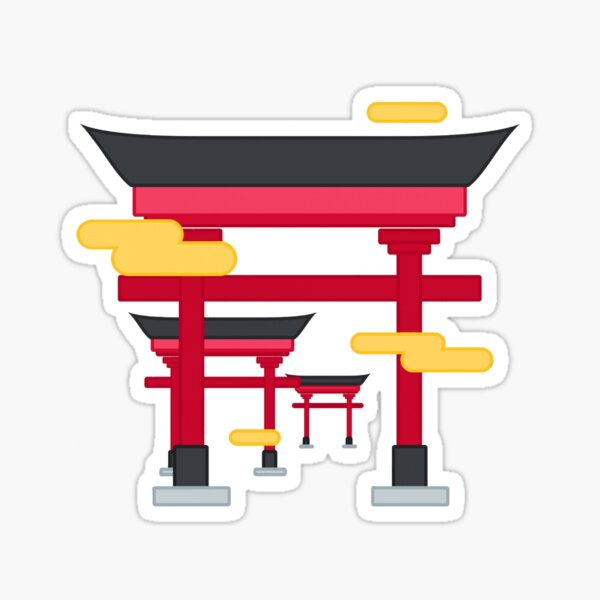 "Japan tori (gate)" Sticker by MrChenille | Redbubble