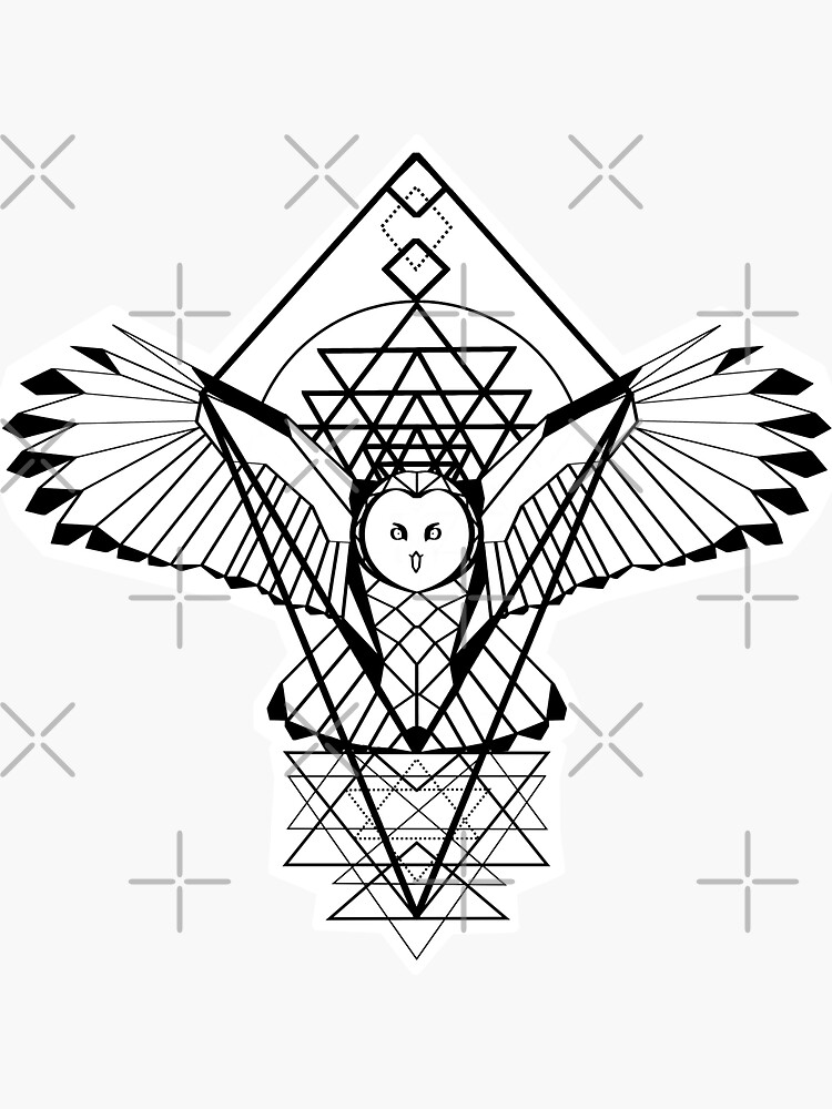 "Geometric Owl with Sacred Geometry" Sticker for Sale by Devin-FK ...