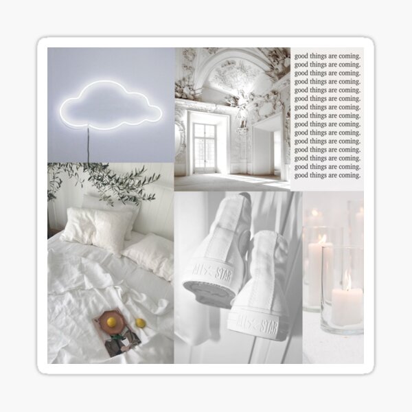 "White Aesthetic" Sticker by LunaandCo | Redbubble