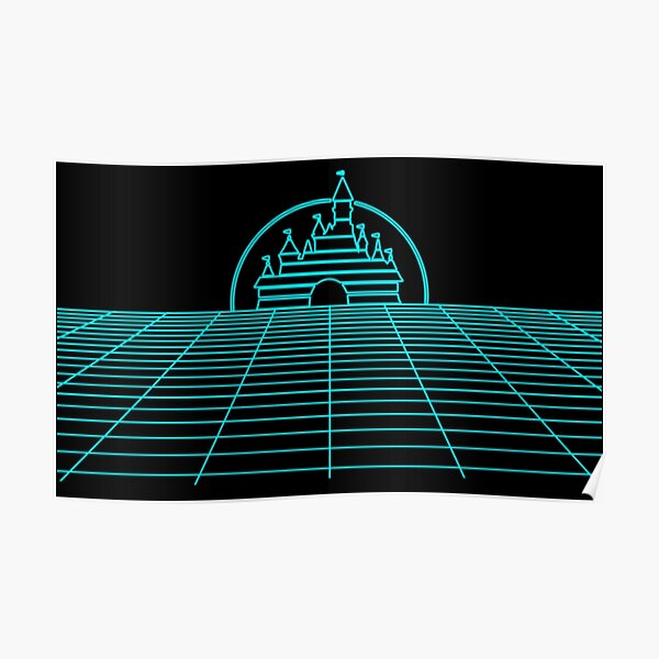"Vaporwave Magic Kingdom Castle" Poster by thegreenclock | Redbubble