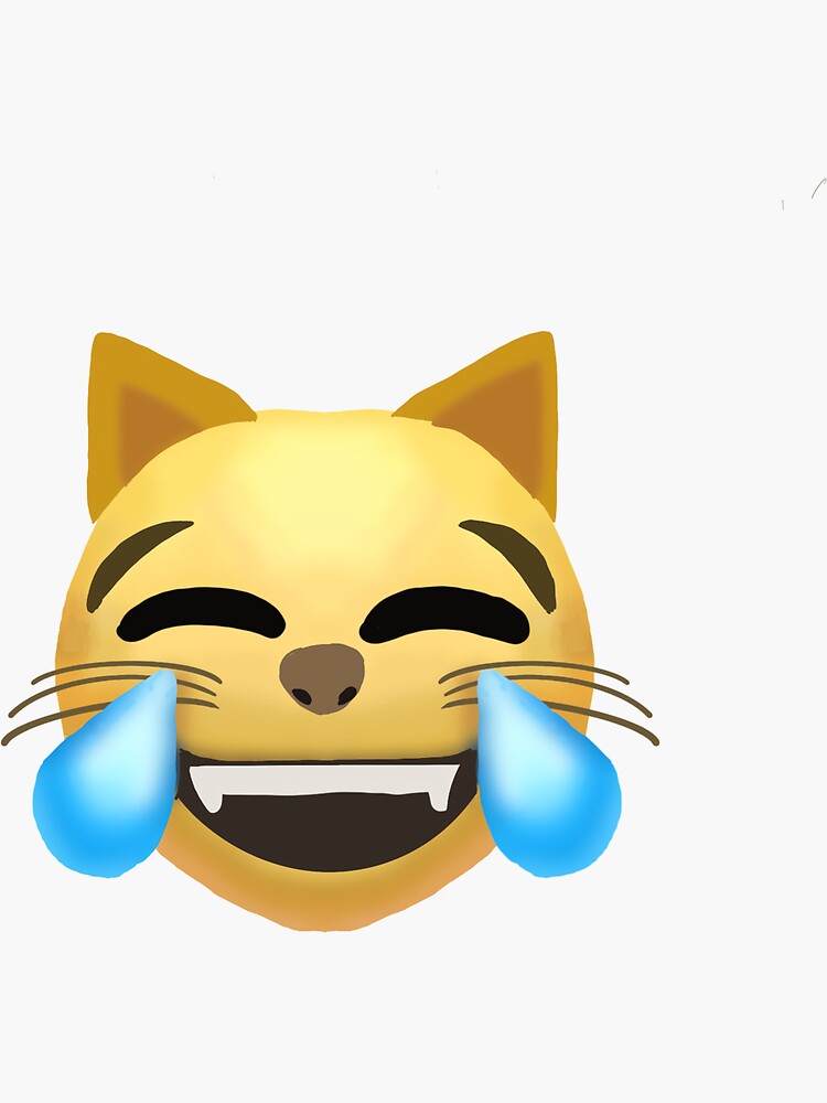 Pegatina «riendo llorando gato emoji pegatina» de emilybcohen | Redbubble