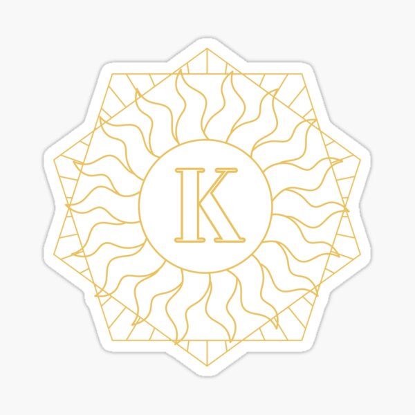 "Celestial Sun K Initial" Sticker for Sale by boba1 | Redbubble