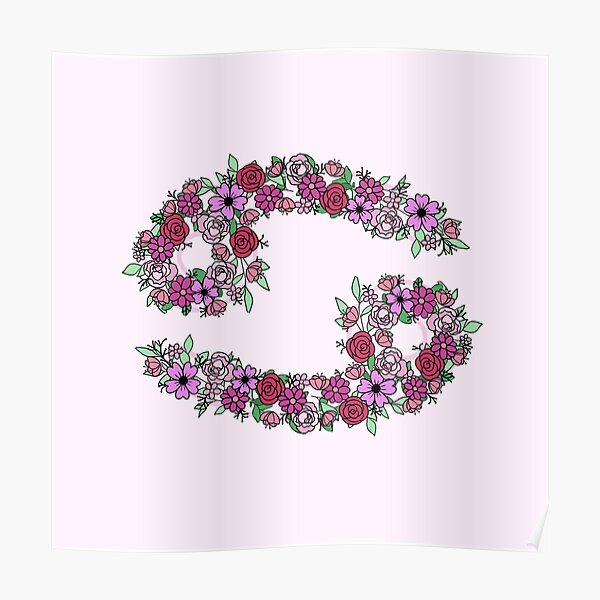 "cute aesthetic floral cancer symbol" Poster for Sale by Pbanjelly ...